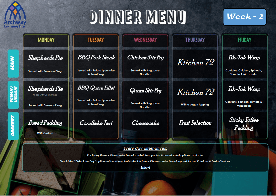 School Dinner Menus - Lees Brook Academy