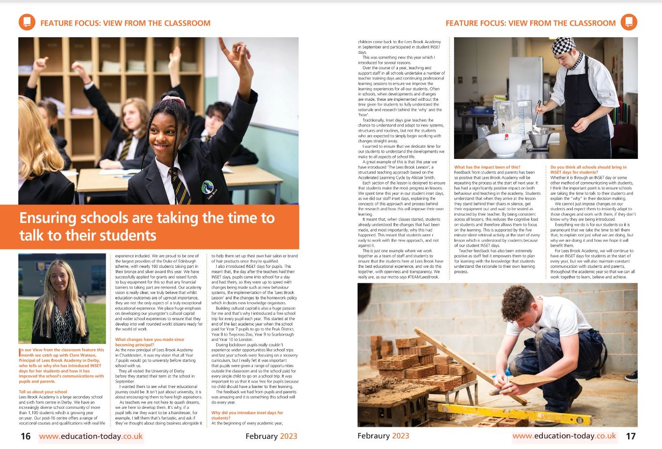 Education Today Magazine - Lees Brook Academy