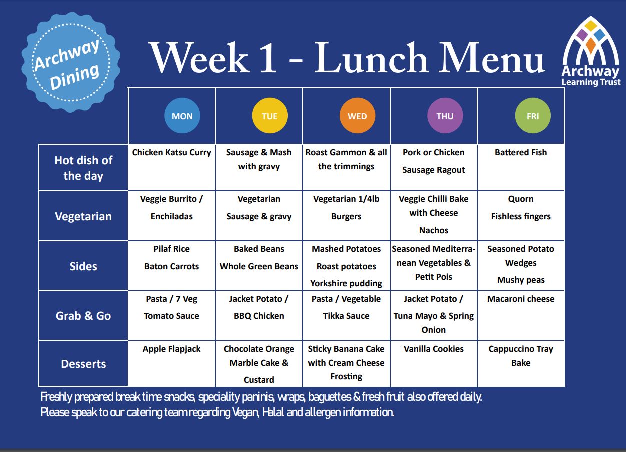 School Dinner Menus - Lees Brook Academy