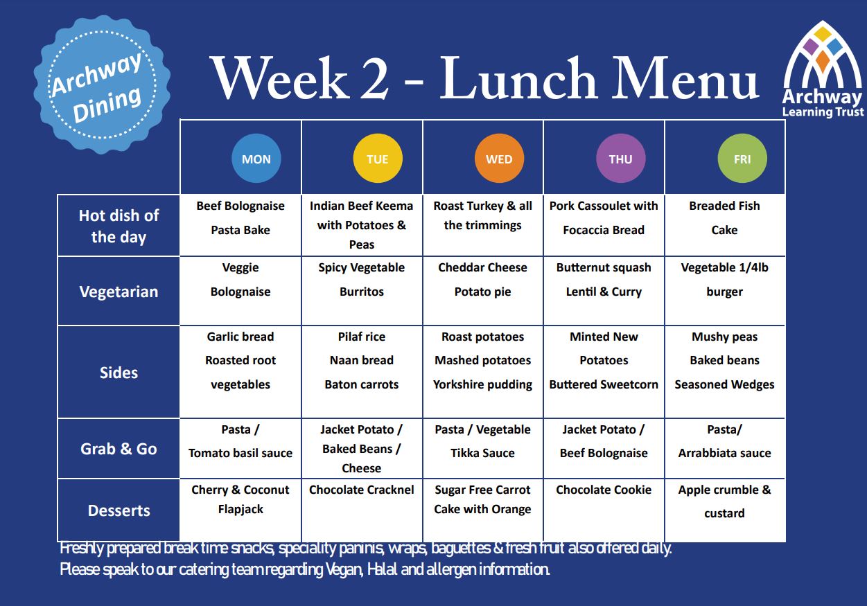 School Dinner Menus - Lees Brook Academy