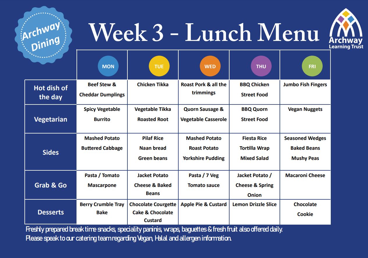 School Dinner Menus - Lees Brook Academy