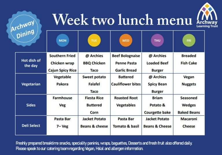 School Dinner Menus - Lees Brook Academy
