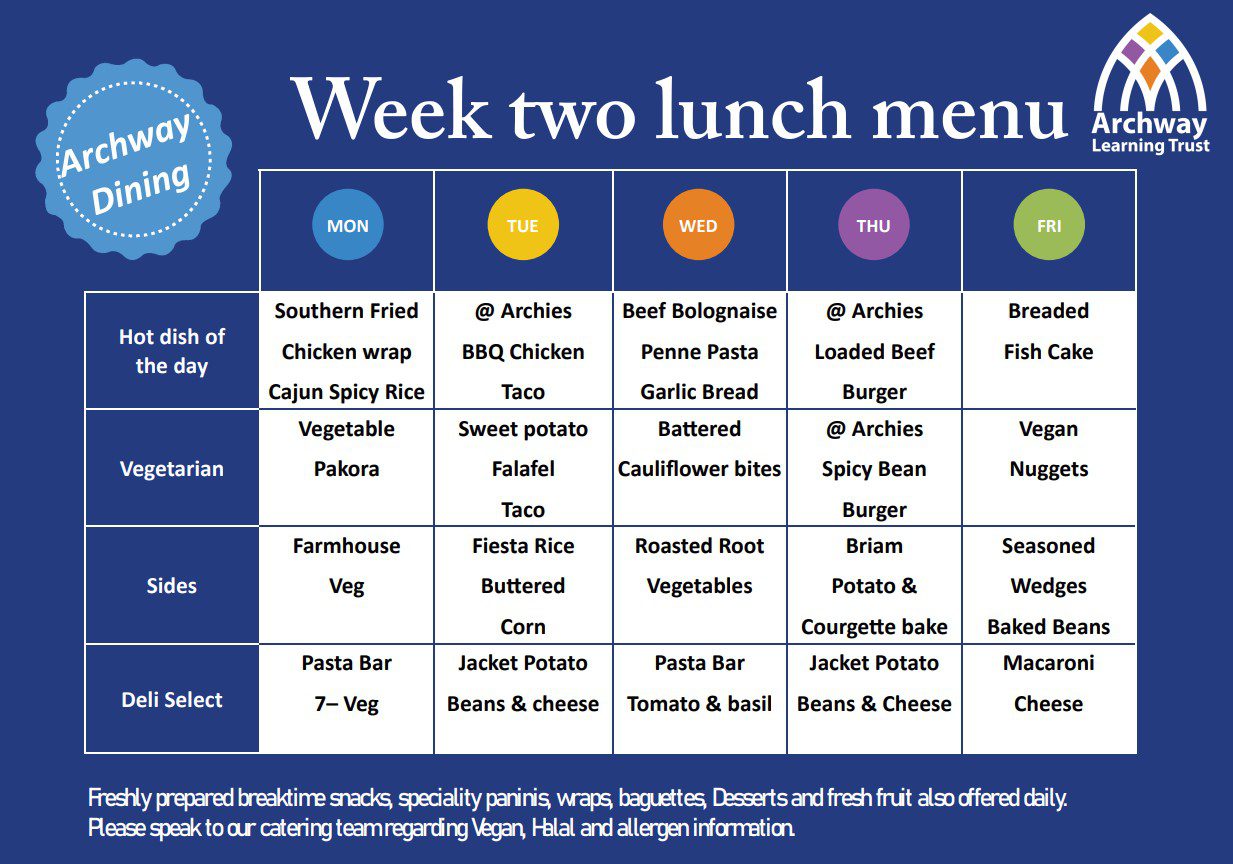 School Dinner Menus - Lees Brook Academy